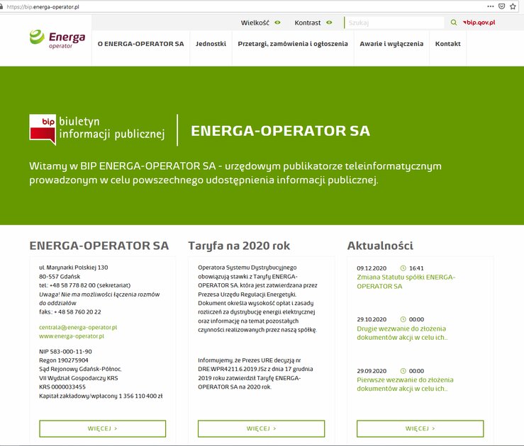Energa-Operator z nowym BIP - Energa-Operator S.A.