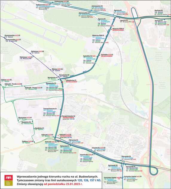 Duże zmiany w organizacji ruchu i komunikacji miejskiej na ulicy Budowlanych | Komunikaty ...